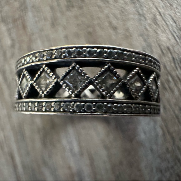 Jewelry | Pandora Elegant Silver Geometric Ring | Poshmark